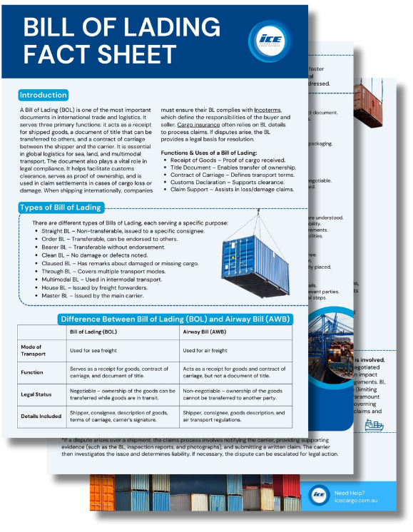 Bill Of Lading Explained: Complete Beginner's Guide | ICE Cargo